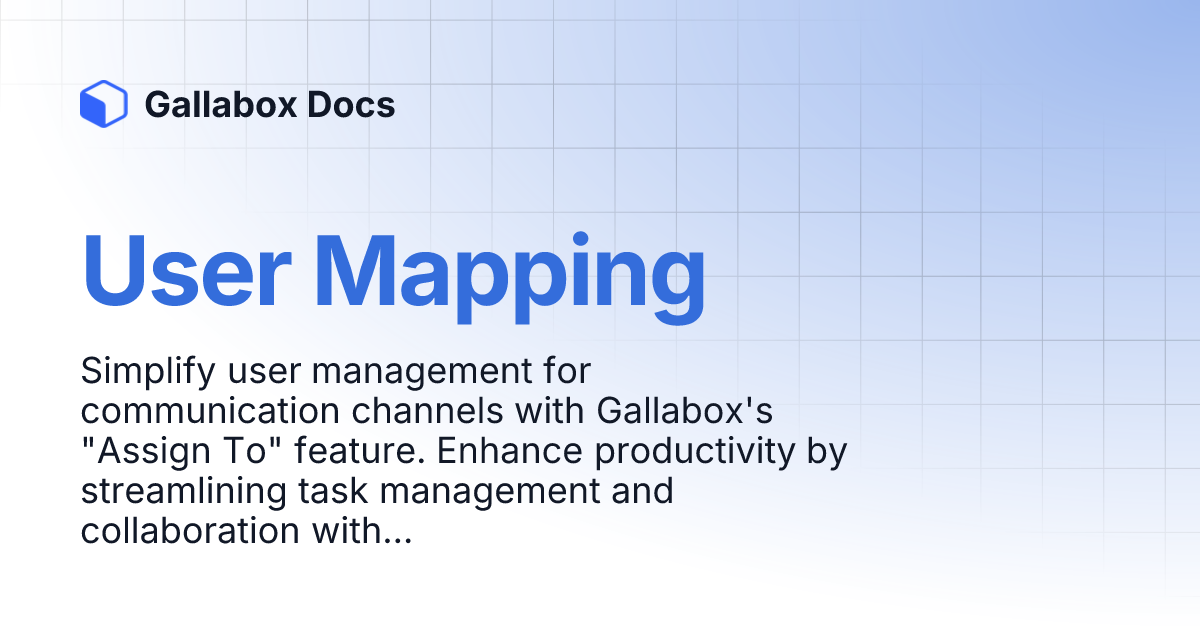 User Mapping | Gallabox Docs