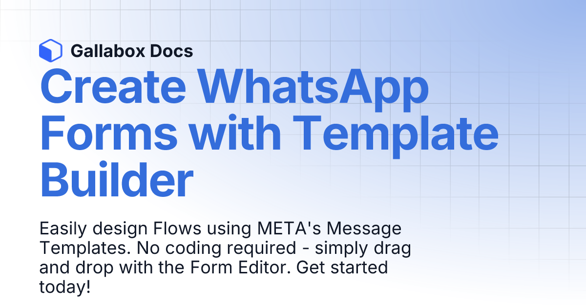 Create WhatsApp Forms with Template Builder | Gallabox Docs