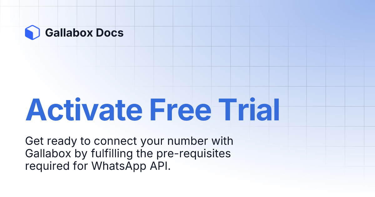 Activate Free Trial | Gallabox Docs