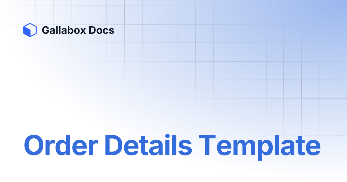 Order Details Template | Gallabox Docs