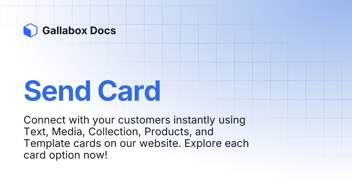 Send Card | Gallabox Docs
