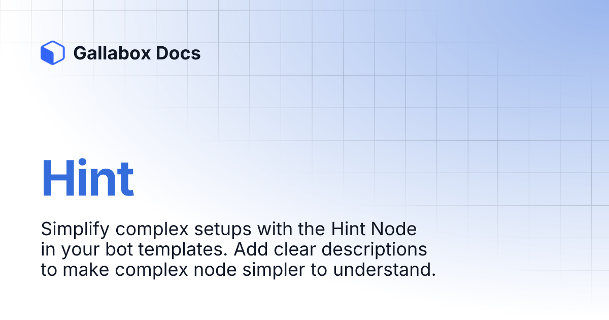 Hint | Gallabox Docs