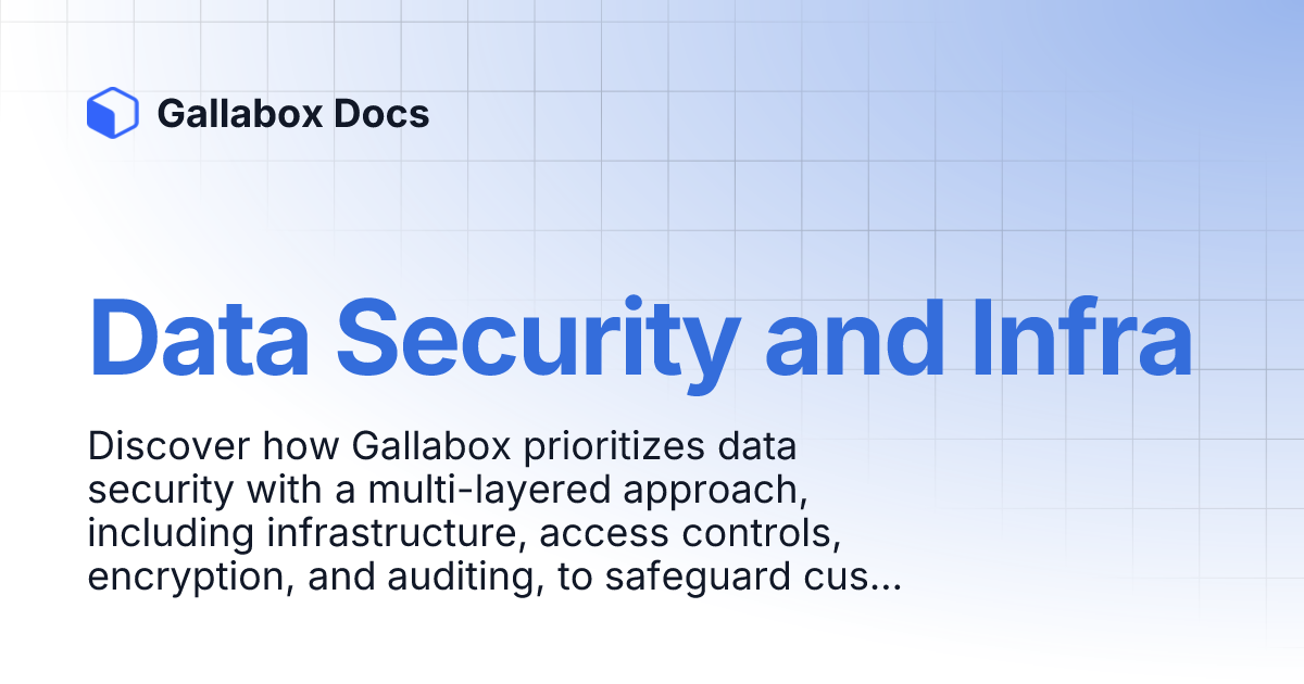 Data Security and Infra | Gallabox Docs